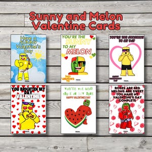 Roblox Sunny and Melon Valentine Cards – Printable Classroom Cards for ...