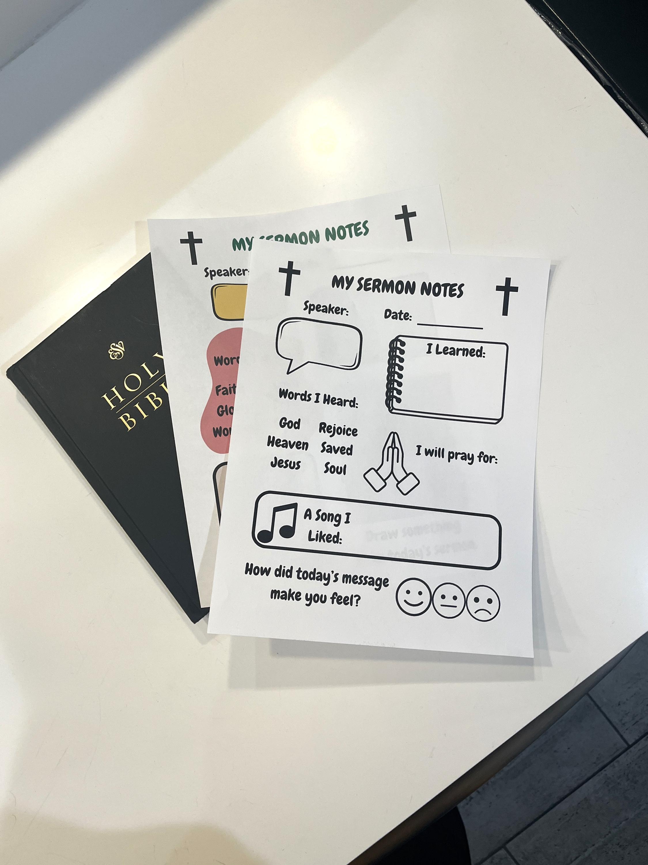 Kids Sermon Notes Bundle | Printable Praise and Worship Template | Kids ...