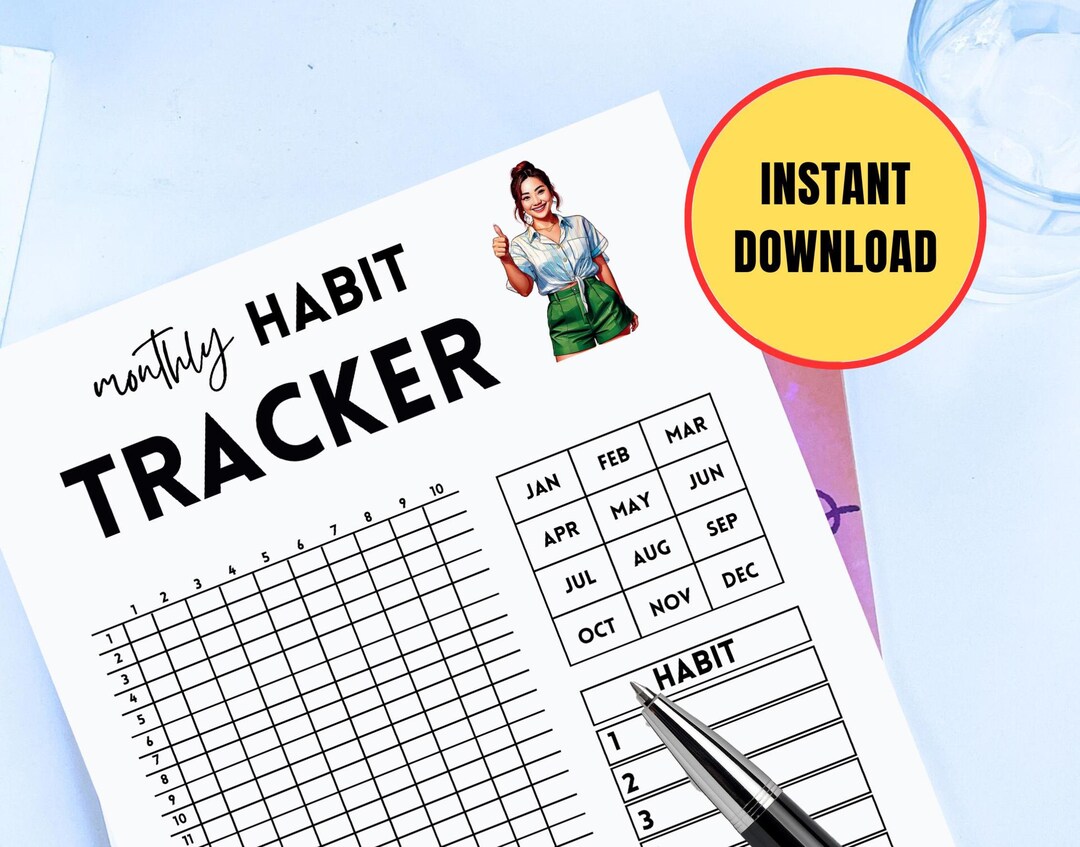 Monthly Habit Tracker, Track Daily Habits & Tasks for Goal Setters ...