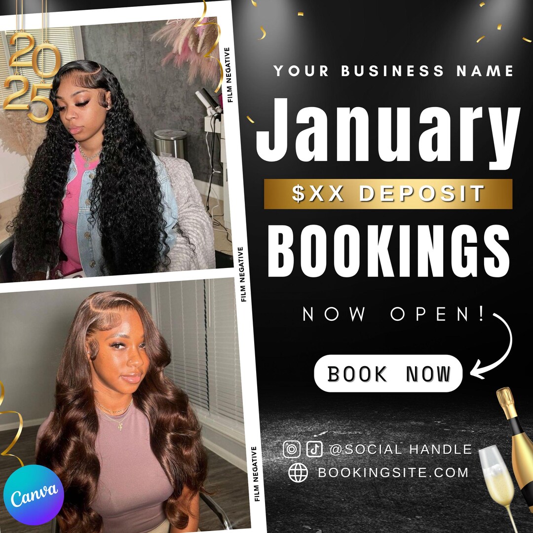 DIY January Booking Flyer, January Hair, January Lash, New Year Booking ...