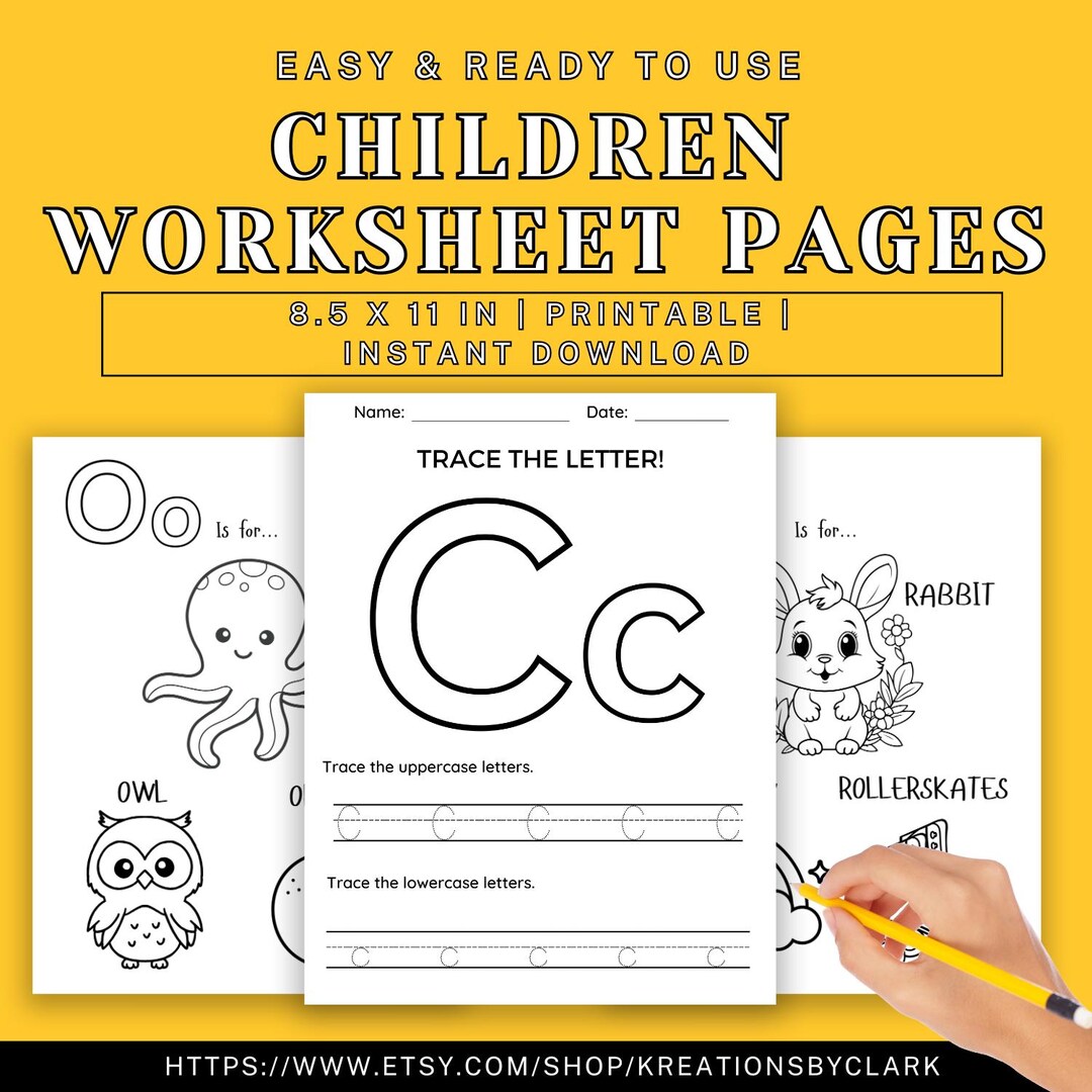 A-Z Baby Shower Coloring and Tracing Learning Pages - Printable ...