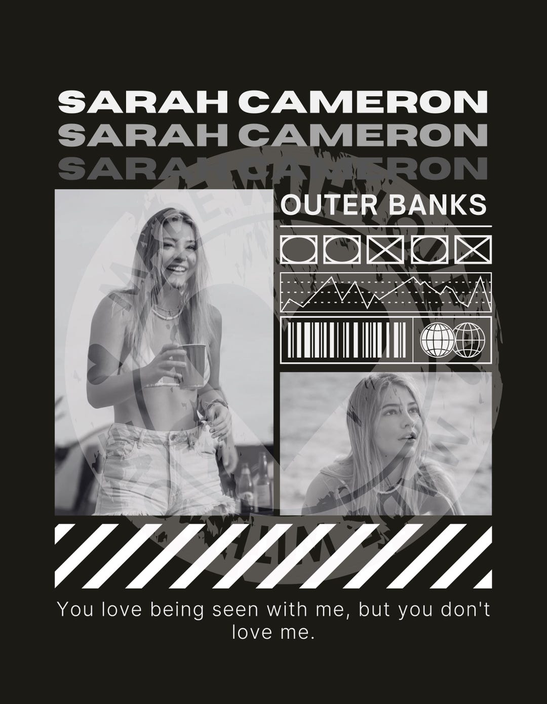 Sarah Cameron T Shirt Design PNG Instant Download Outer Banks, PNG File ...