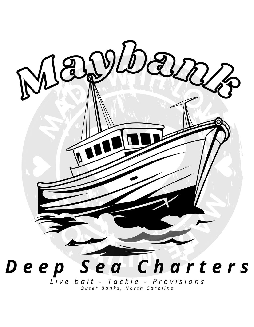 Maybank Deep Sea Charters PNG, Outer Banks PNG T Shirt Design Instant ...