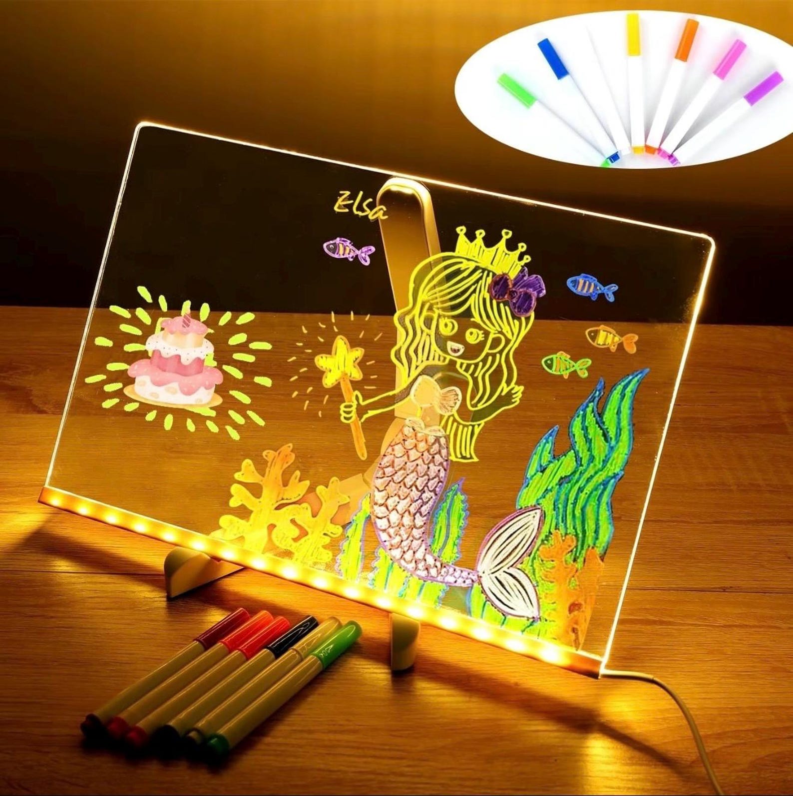 LED Acrylic Drawing Board: Rewritable USB Dry Erase Board - Etsy