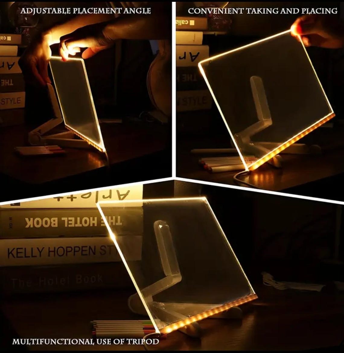 LED Acrylic Drawing Board: Rewritable USB Dry Erase Board - Etsy