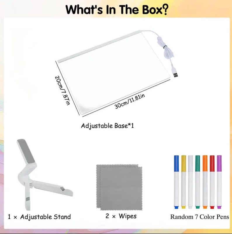 LED Acrylic Drawing Board: Rewritable USB Dry Erase Board - Etsy
