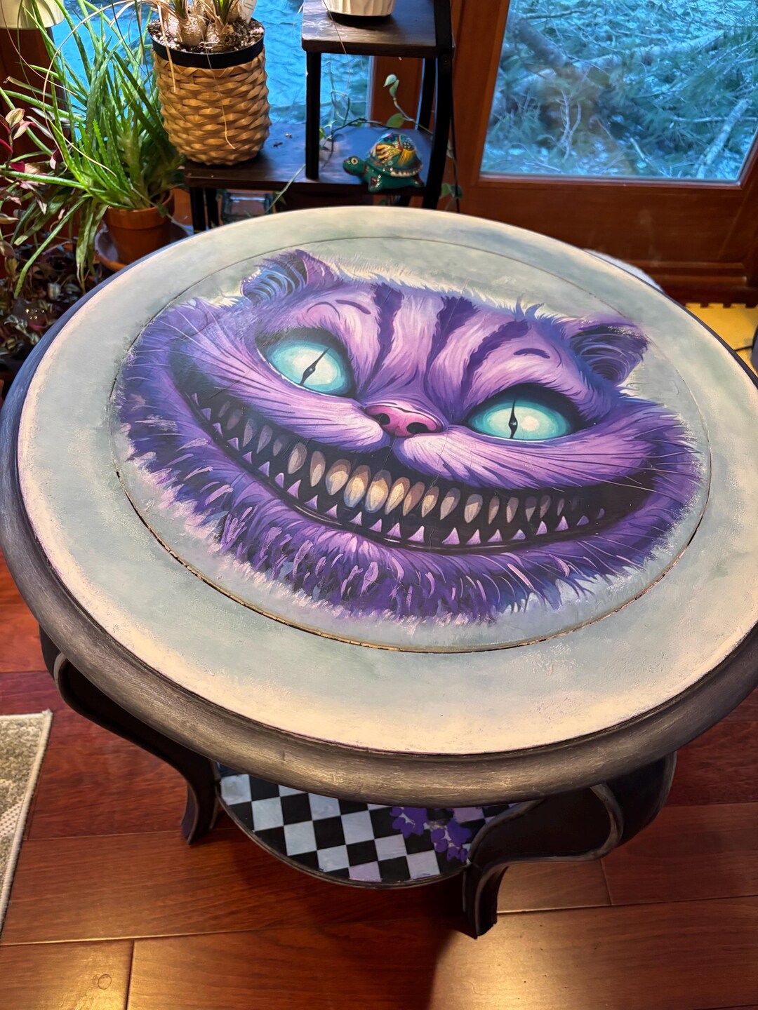 Whimsical Hand Painted Table , Alice in Wonderland Inspired Hand ...