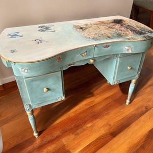 Hand Painted Vintage Vanity, Fairytale Desk, Enchanted Girls Painted ...