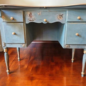 Hand Painted Vintage Vanity, Fairytale Desk, Enchanted Girls Painted ...