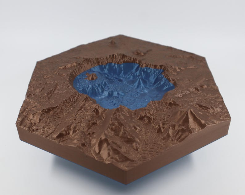 Crater Lake 3D Topographic Scale Model - Etsy