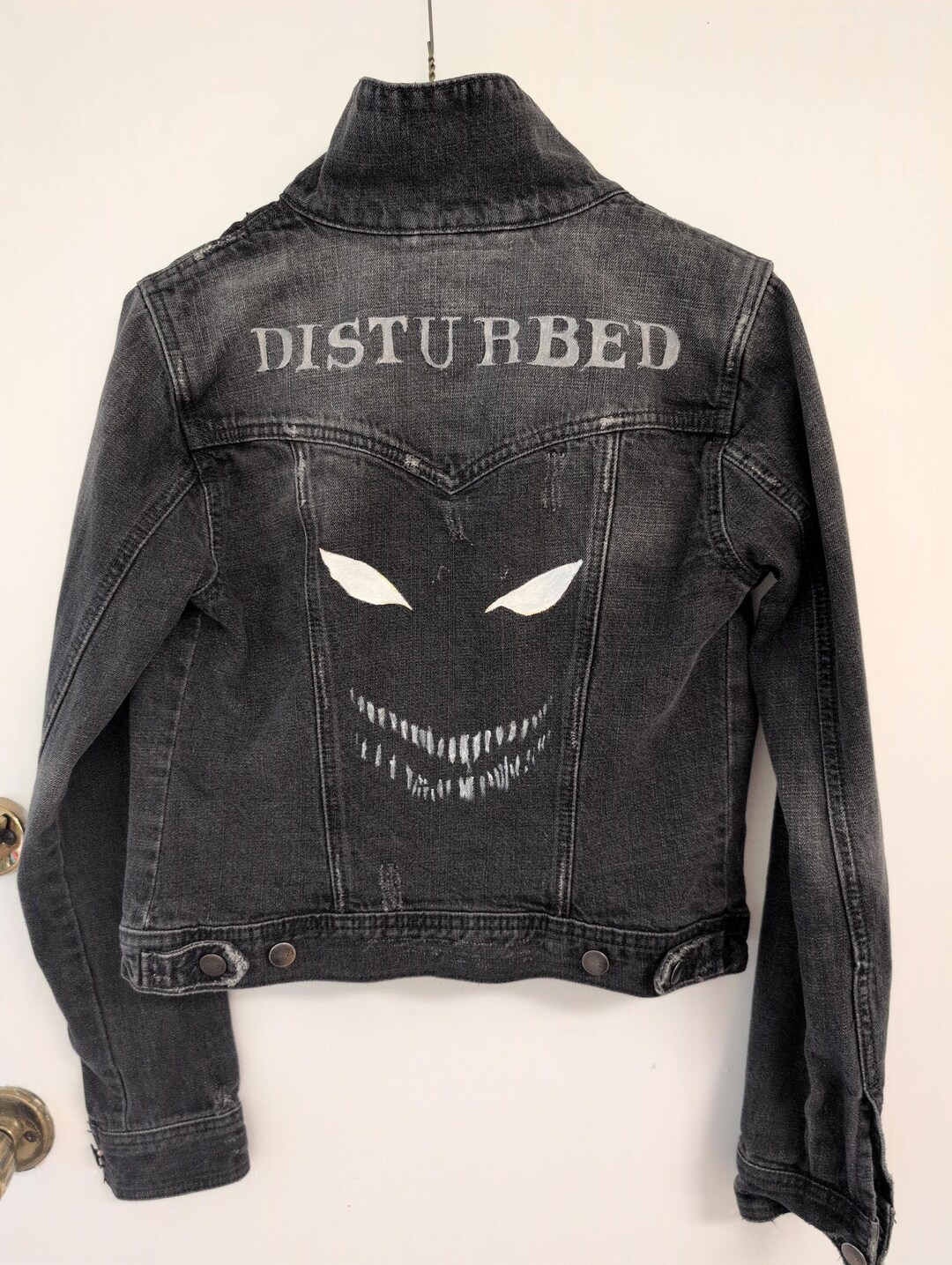 Custom Hand-painted "disturbed" Band Jacket - Etsy