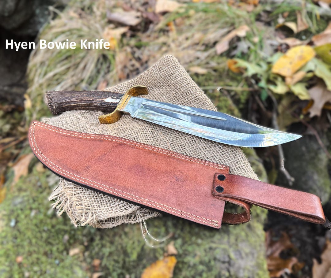 D2 Steel Bowie Knife – Mirror Polished, Custom Engraved With Leather ...