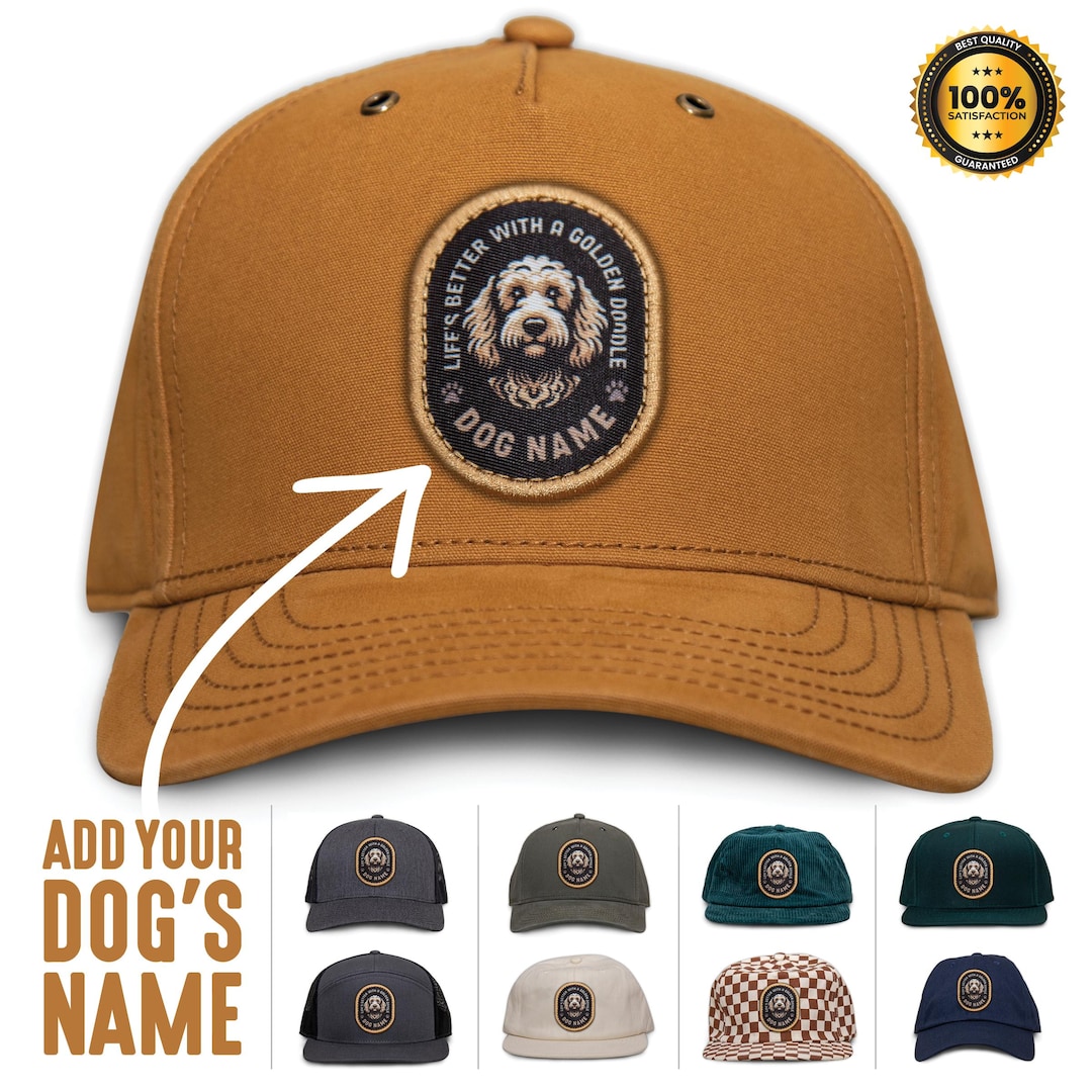 Goldendoodle Personalized Hat Gift, Custom Dog Doodle Dog Hat, Baseball ...