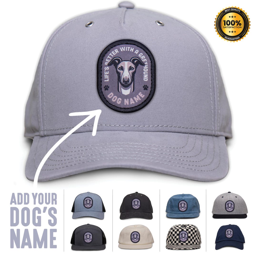 Greyhound Dog Personalized Hat Gift, Custom Dog Hat, Baseball Cap With ...