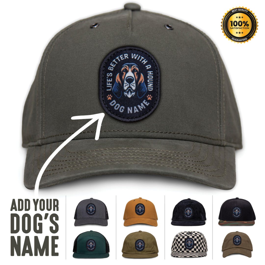 Hound Personalized Hat, Custom Dog Baseball Cap, Pet Portrait Gifts - Etsy