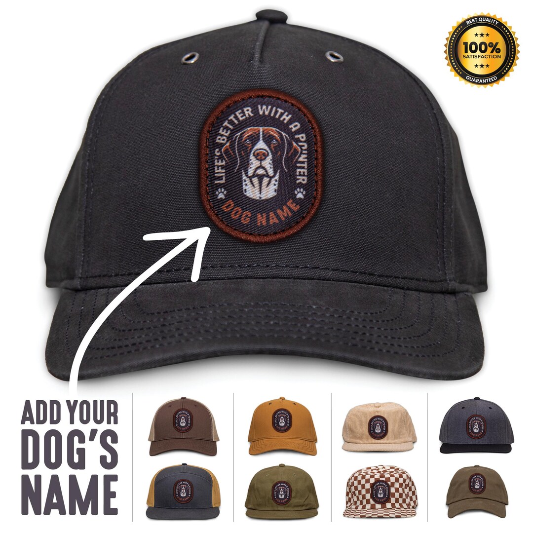 Pointer Dog Personalized Hat Gift, Custom Baseball Cap With Dog Photo ...