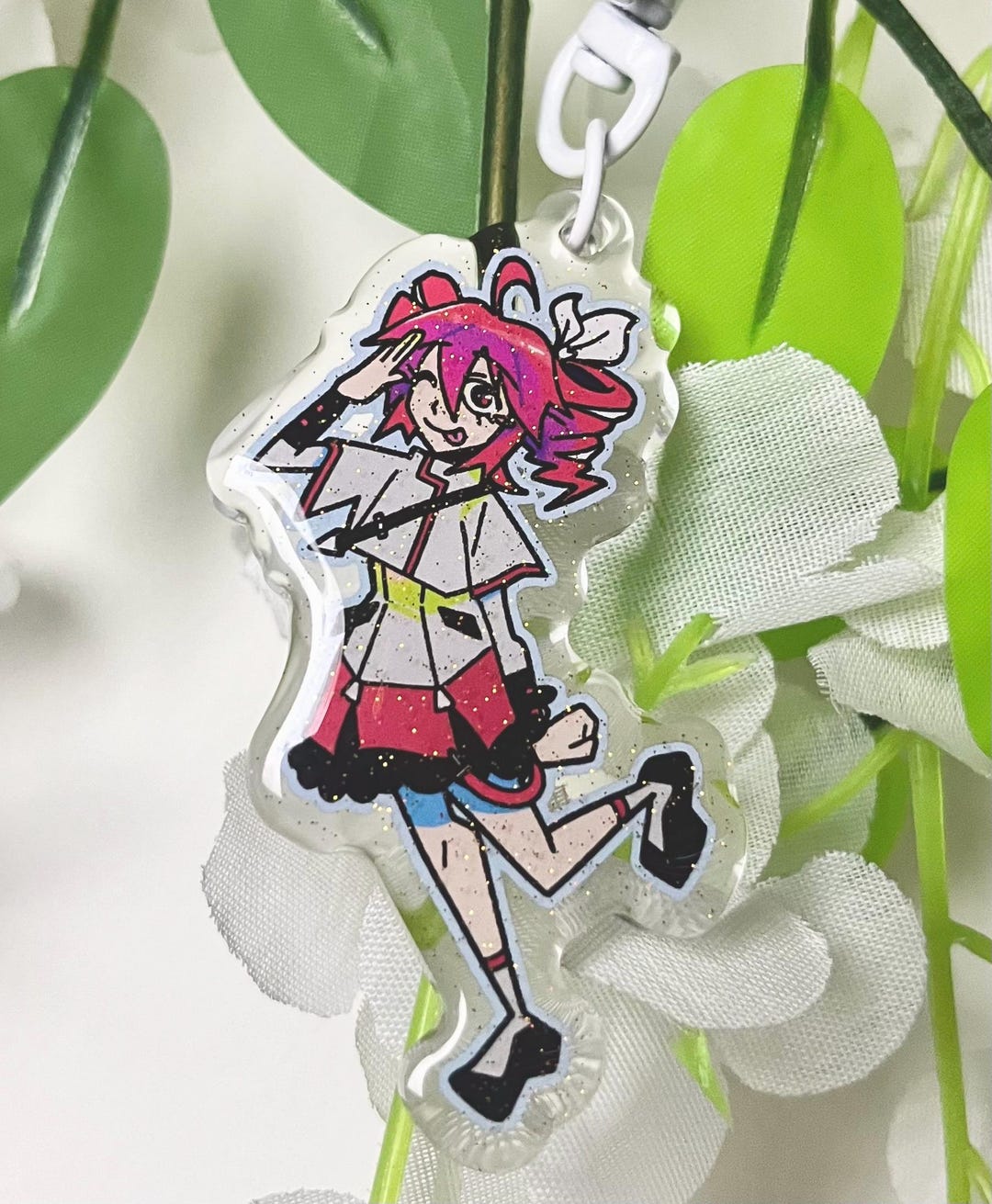 Teto Kasane Synthv Acrylic Glitter Keychain 2.5 Inches - Etsy