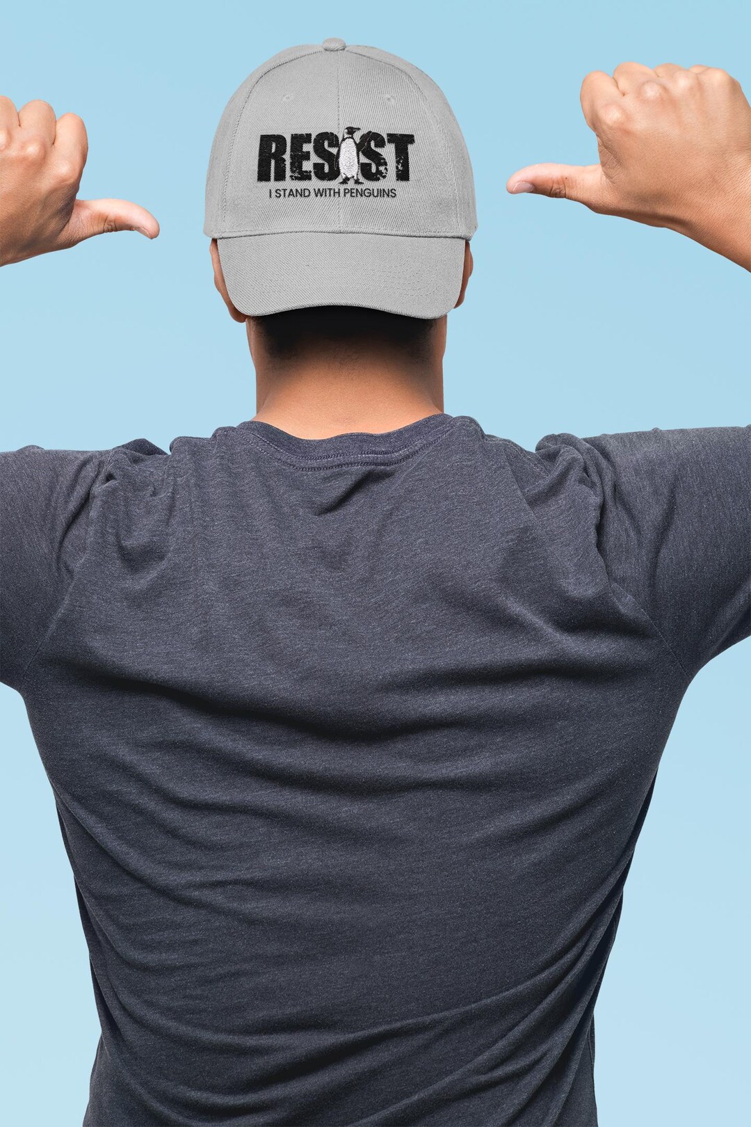 RESIST Flex Fitted Embroidered Hat, No Tariffs Penguin Hat, Political ...