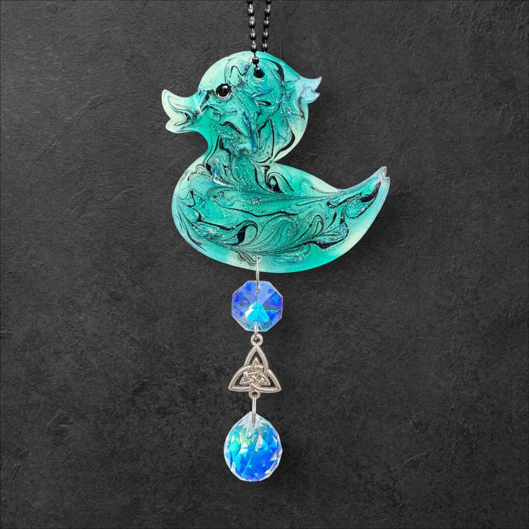 Celtic Glow in the Dark Cosmic Duck Resin Suncatcher Gift Accessory Car ...