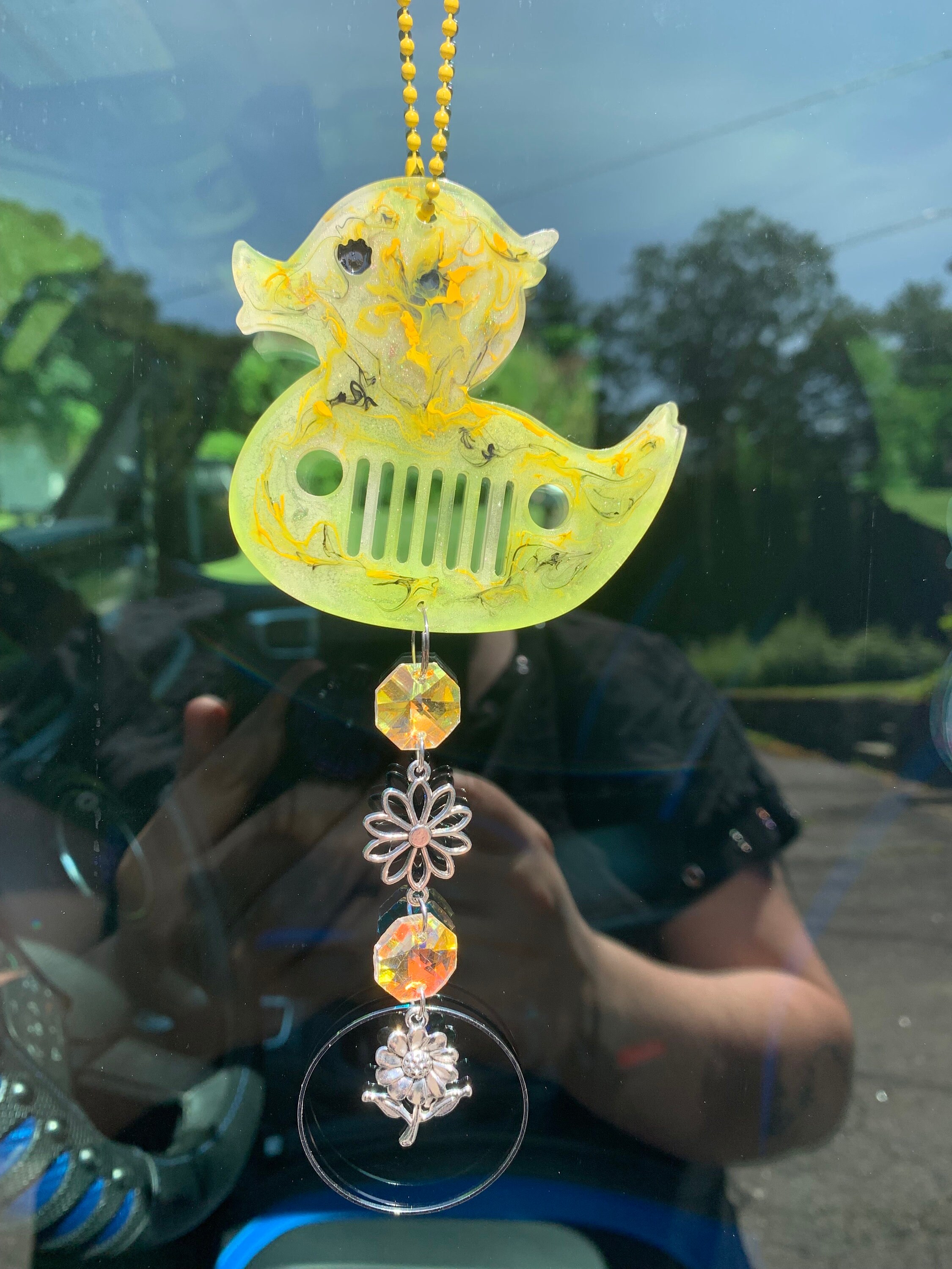 Sunflower Glow in the Dark Cosmic Duck Jeep Crystal Suncatcher Gift ...