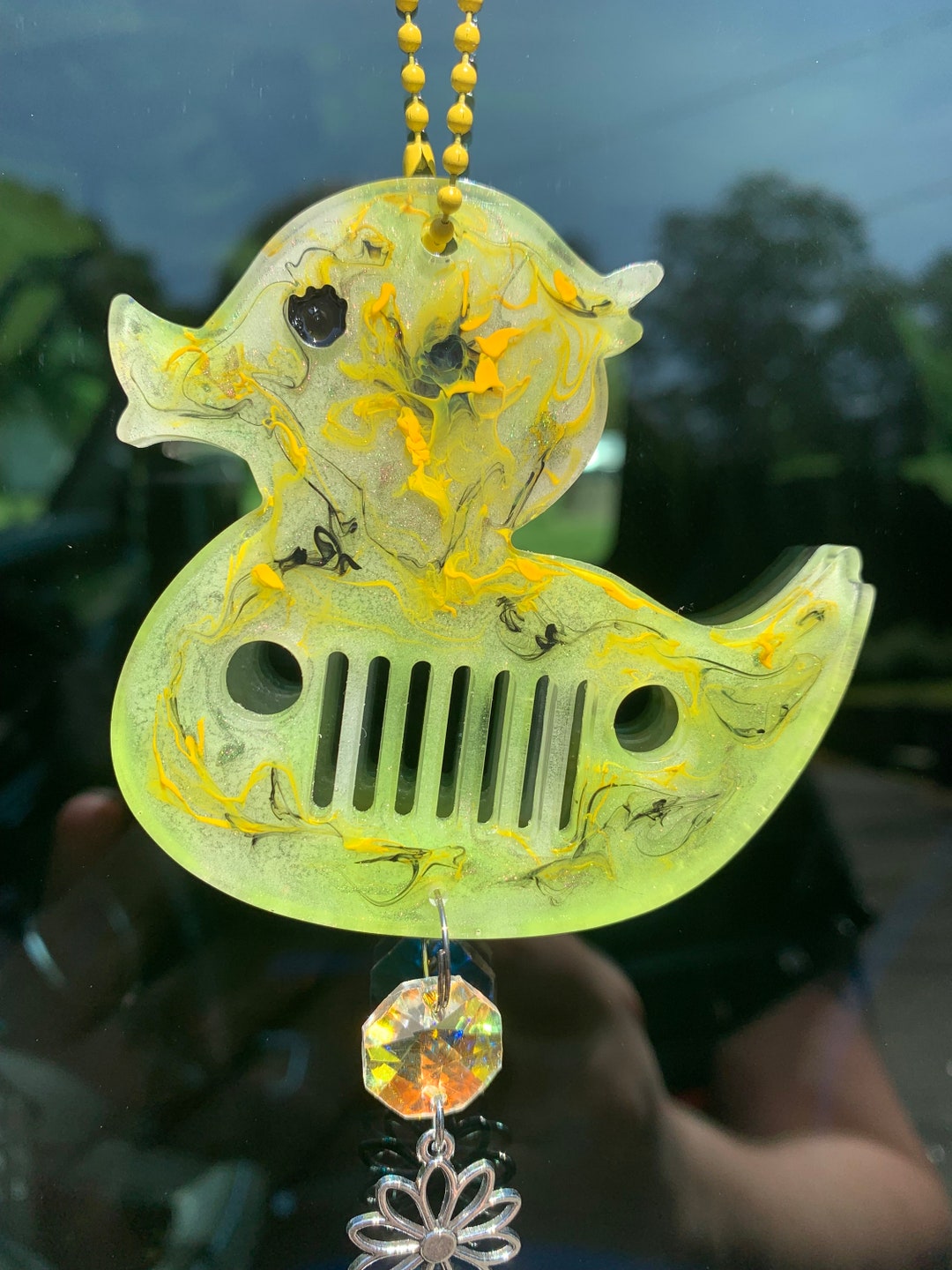 Sunflower Glow in the Dark Cosmic Duck Jeep Crystal Suncatcher Gift ...