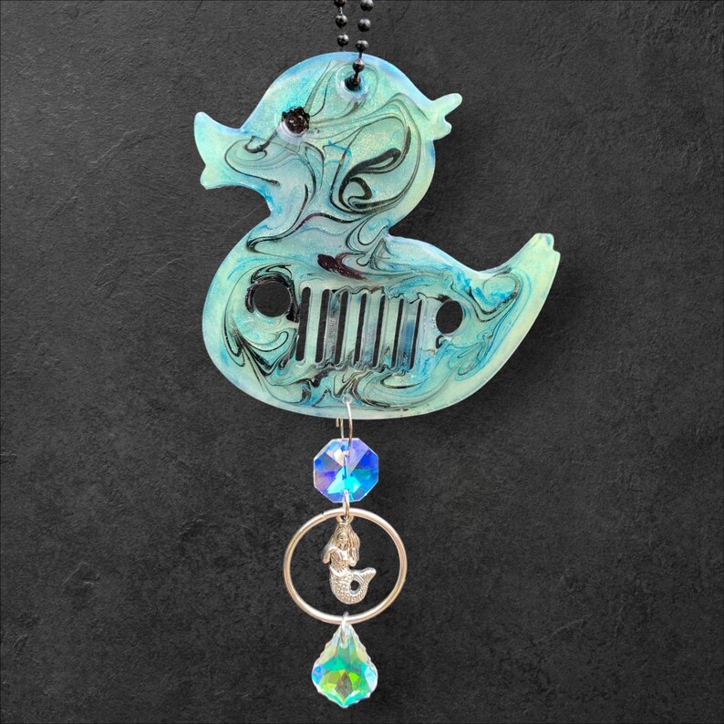Mermaid Glow in the Dark Cosmic Duck Crystal Suncatcher Gift Accessory ...