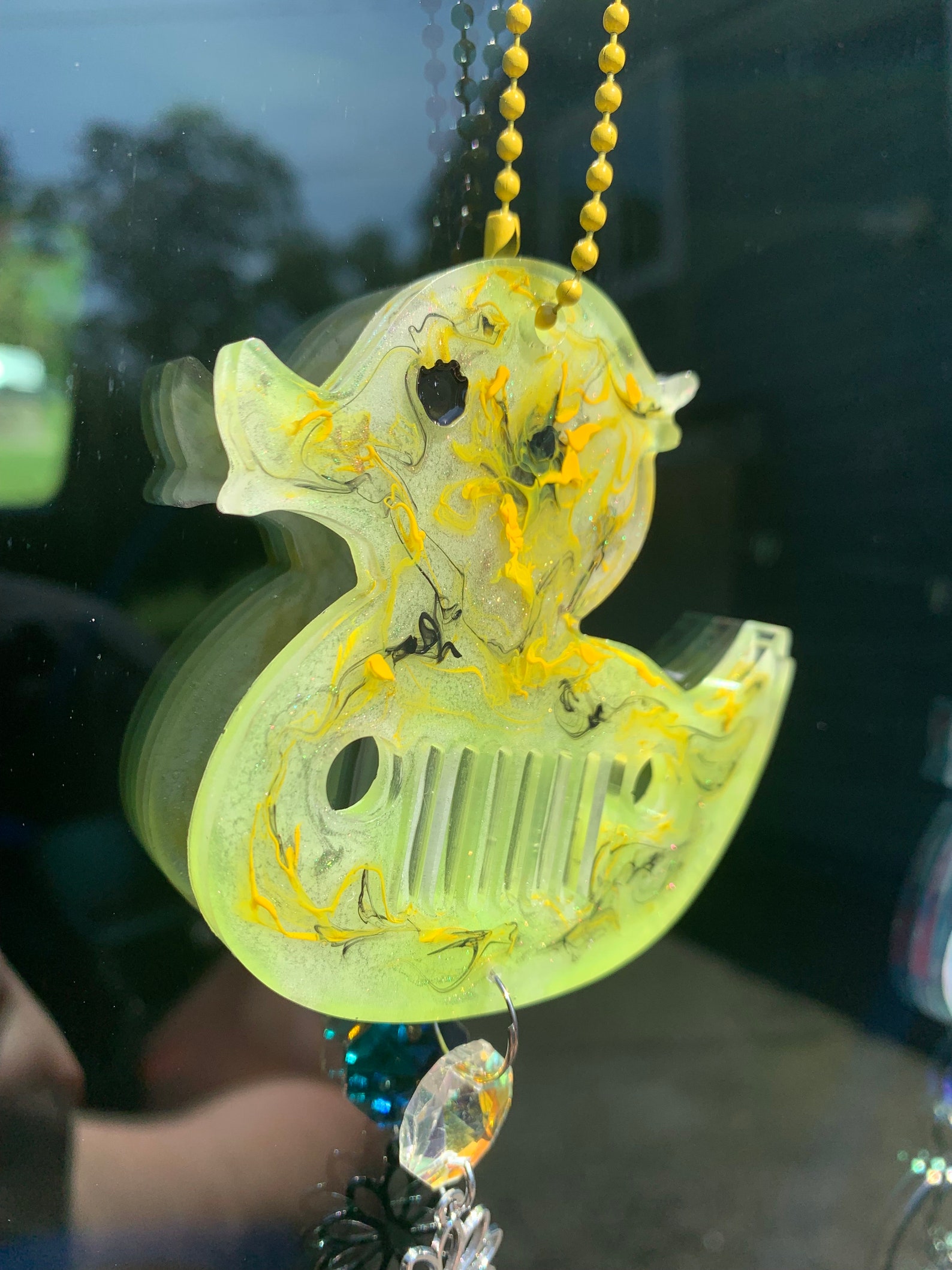 Sunflower Glow in the Dark Cosmic Duck Jeep Crystal Suncatcher Gift ...