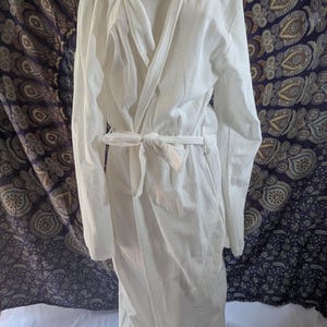 Long White Ceremony Robe With Hood and Pockets – 100% Cotton – Sacred ...