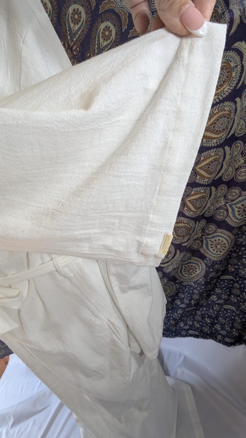 Long White Ceremony Robe With Hood and Pockets – 100% Cotton – Sacred ...