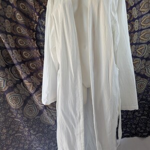 Long White Ceremony Robe With Hood and Pockets – 100% Cotton – Sacred ...