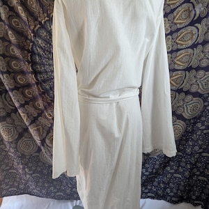 Long White Ceremony Robe With Hood and Pockets – 100% Cotton – Sacred ...