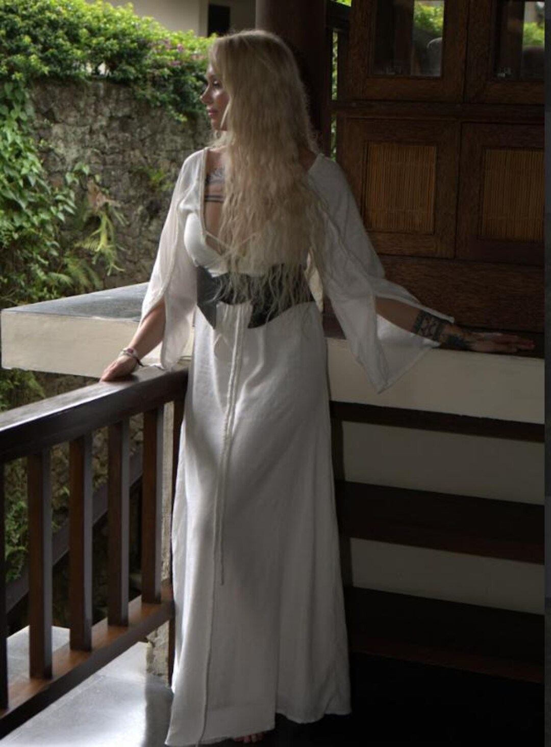 Handcrafted Black Leather Eagle Angel Wing Belt With Green Agate ...