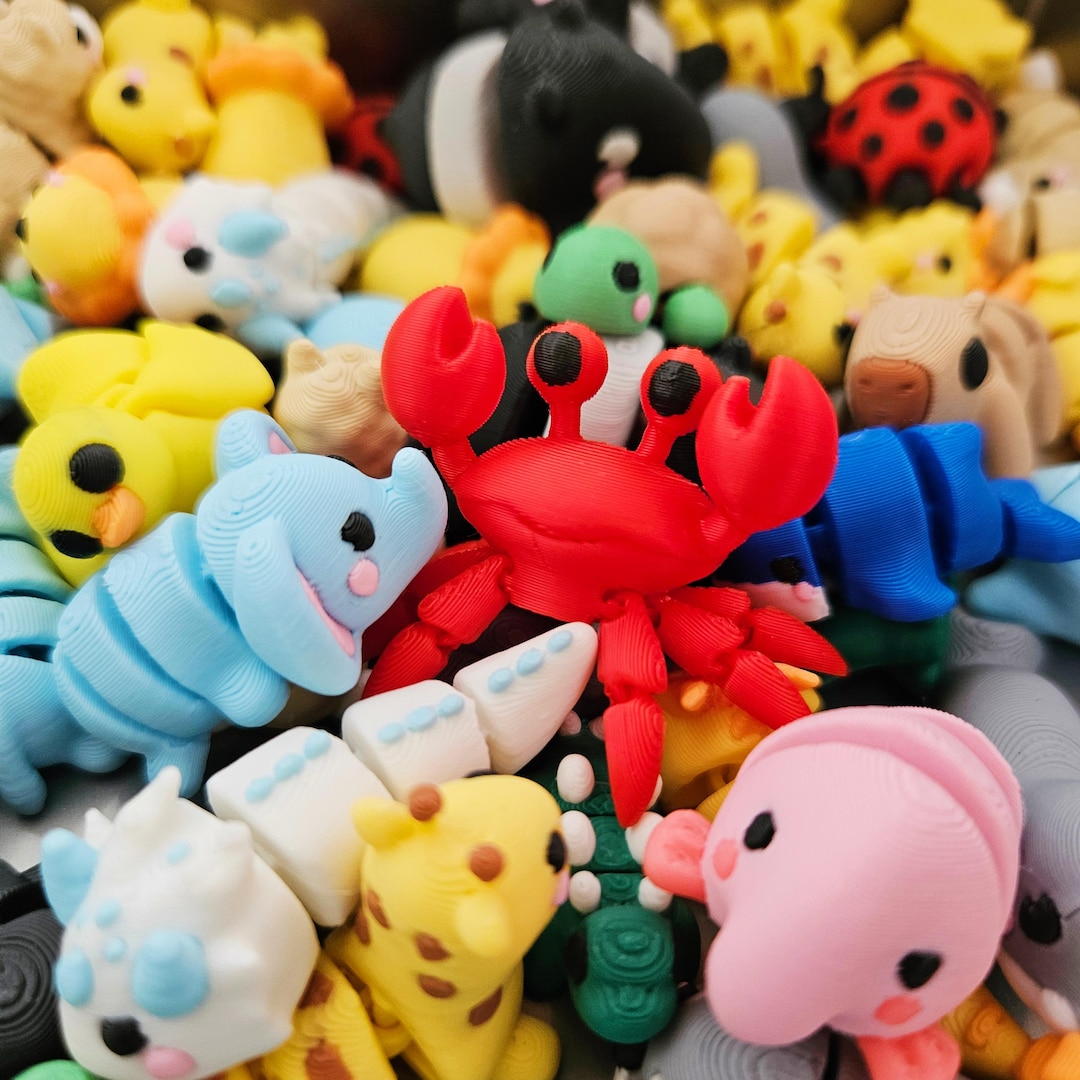 Mini Articulated Animals 3D Printed Fidget Toy | Desk Pet, Stress ...