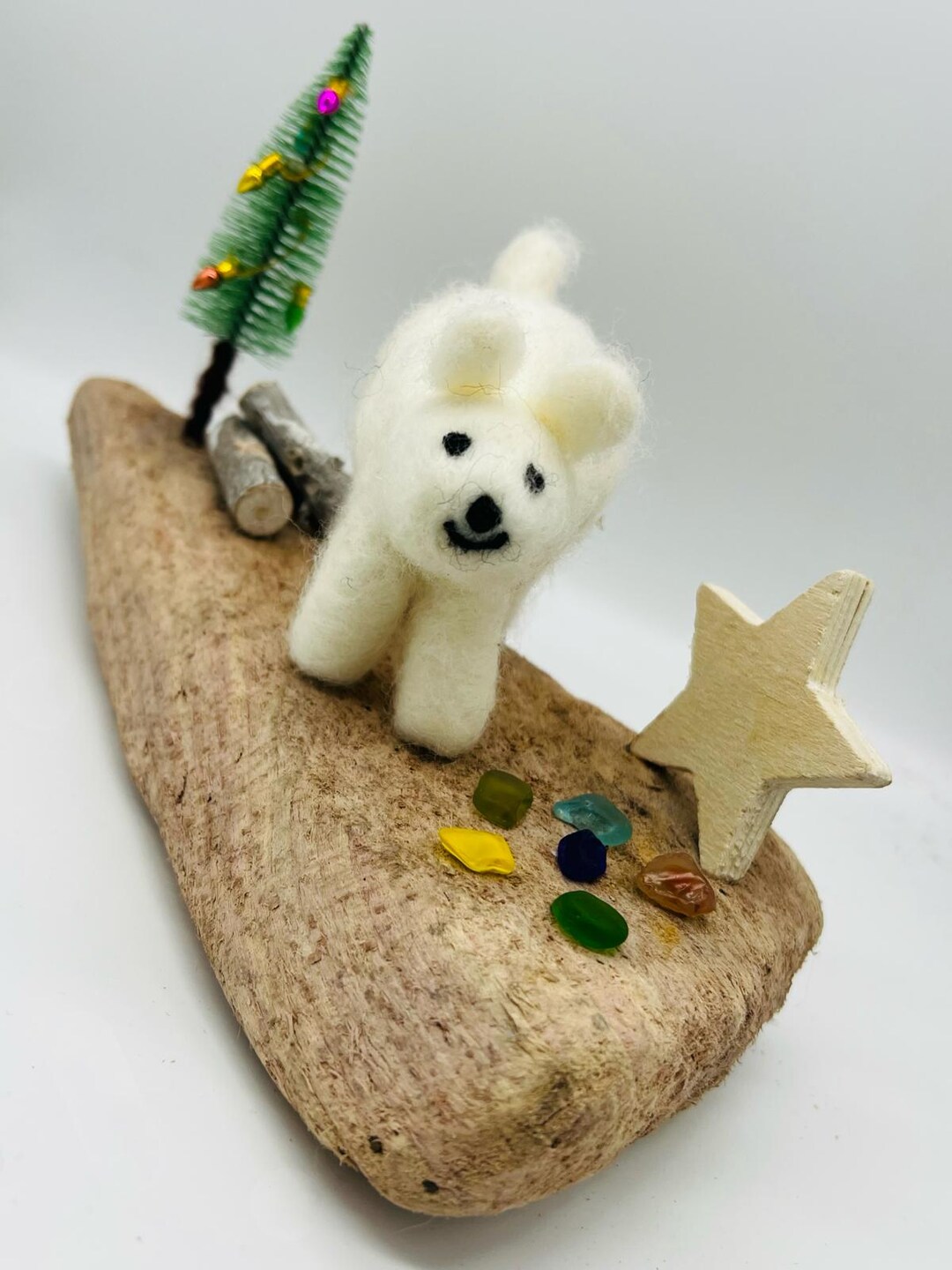 Bear-y Christmas. Handmade Christmas Scene With Polar Bear - Driftwood ...