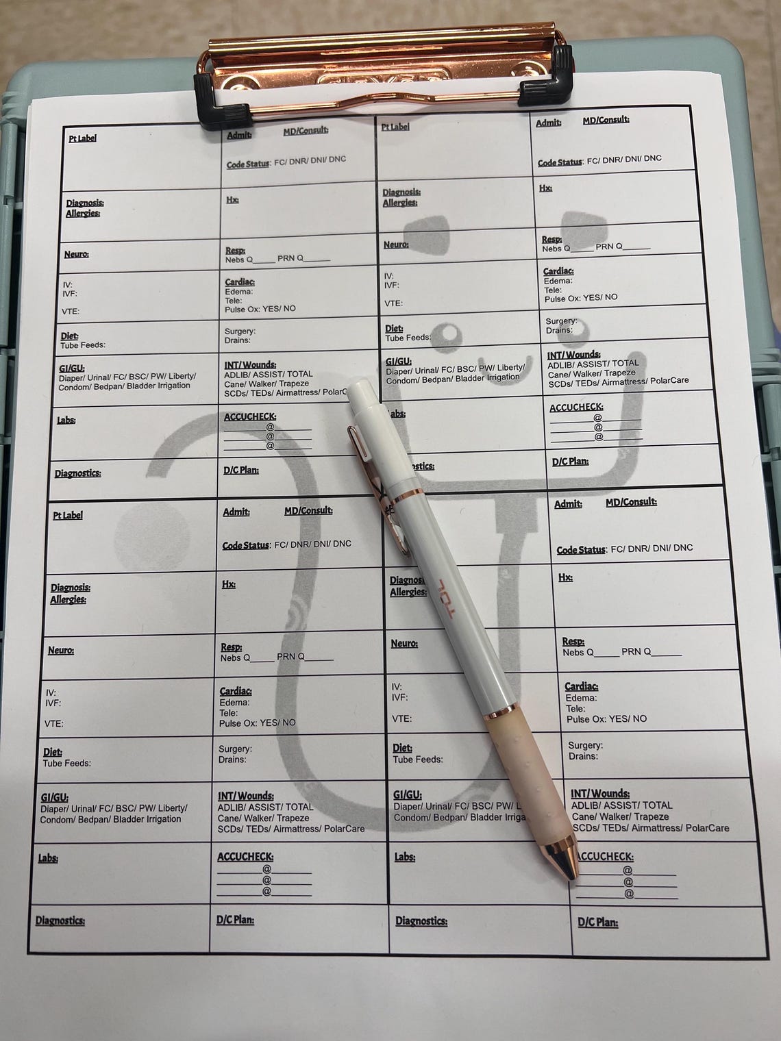 Med Surg 4 Patient Report Sheet - Etsy
