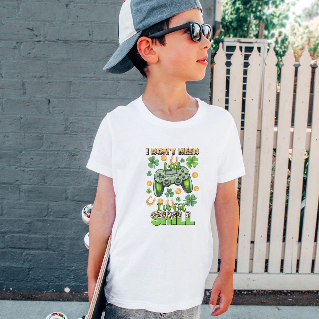 Gamer Youth Tee, St Patrick's Day Gift for Young Gamer, Funny Gamer ...