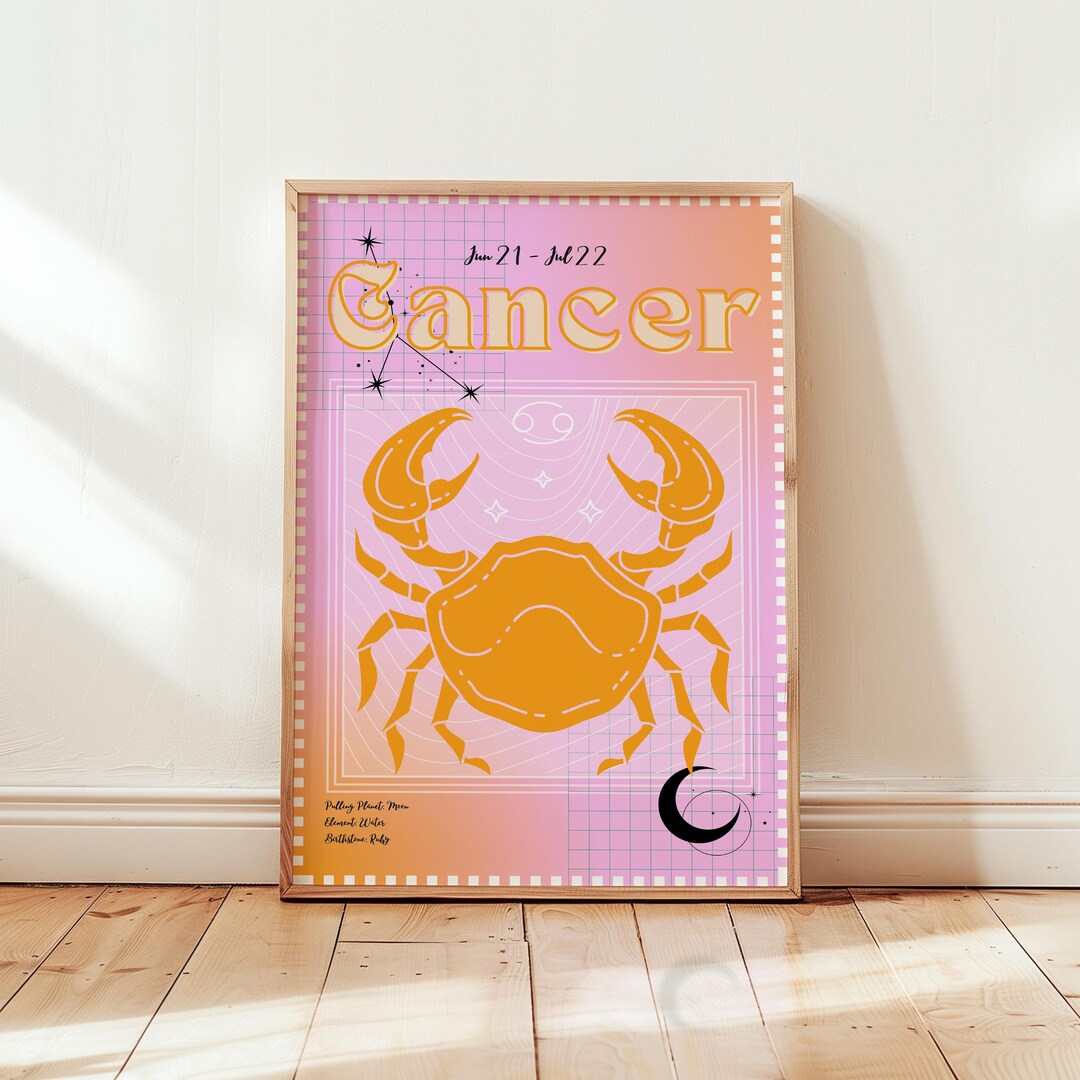 Cancer Digital Download Poster, Cool Living Room Art, Aesthetic ...