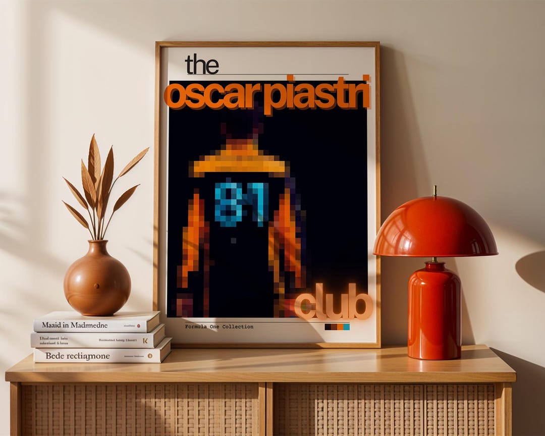 Formula 1 Oscar Piastri Mclaren Pixel Art Print | F1 Wall Art | Wall ...