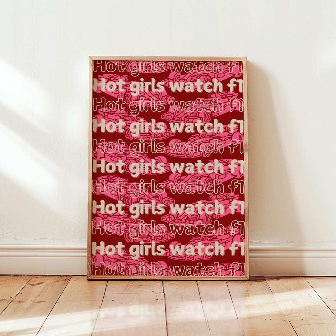 Formula 1 Racing Poster, Hot Girls, Pink Aesthetic (digital Download ...
