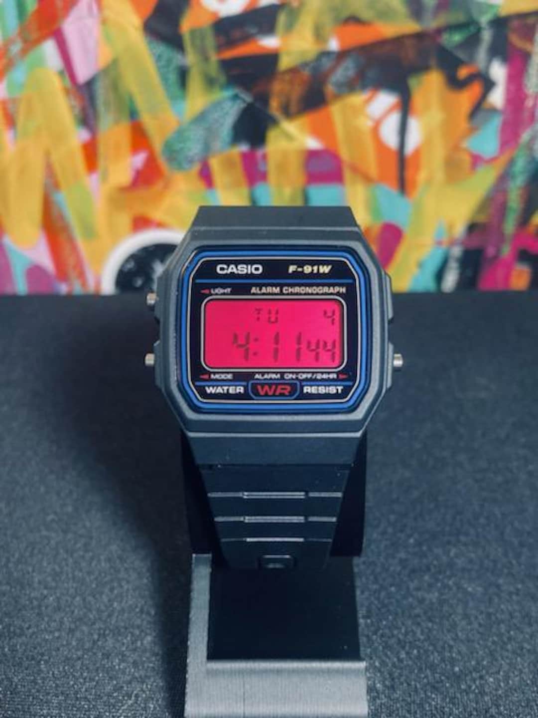 Customized Casio F91w "hot Pink" Screen Mod - Etsy