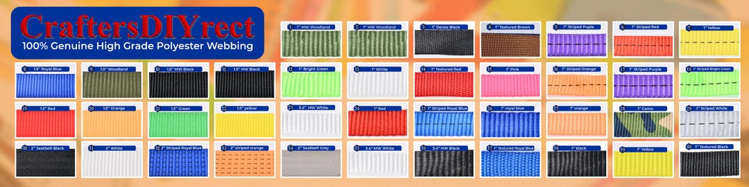 Polyester Webbing | Rare/hard to Find | Different Weights, Weaves ...