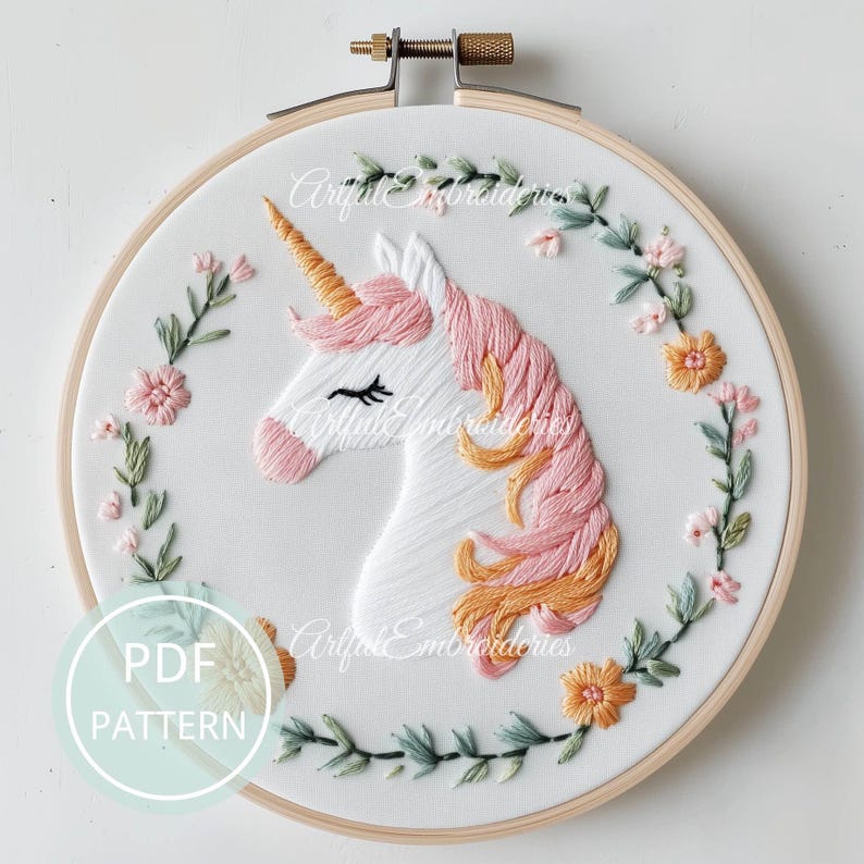 Floral and Unicorn Pattern, PDF Files, Downloadable, Digital Download ...