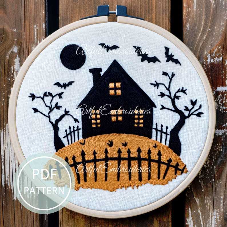 Halloween House Pattern, PDF Files, Downloadable, Digital Download ...