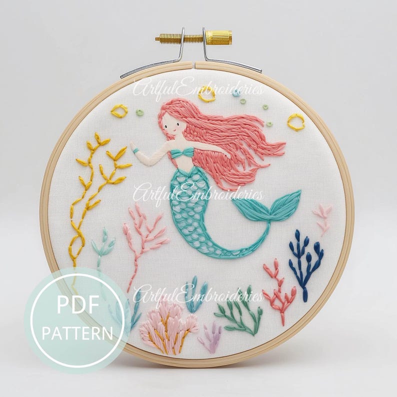 Mermaid Pattern, PDF Files, Downloadable, Digital Download, Designs ...
