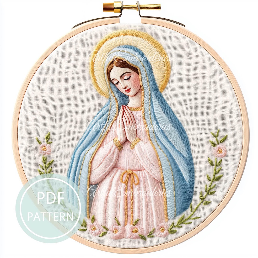 Virgin Mary Embroidery Pattern: DIY Church Decoration (PDF) - Etsy