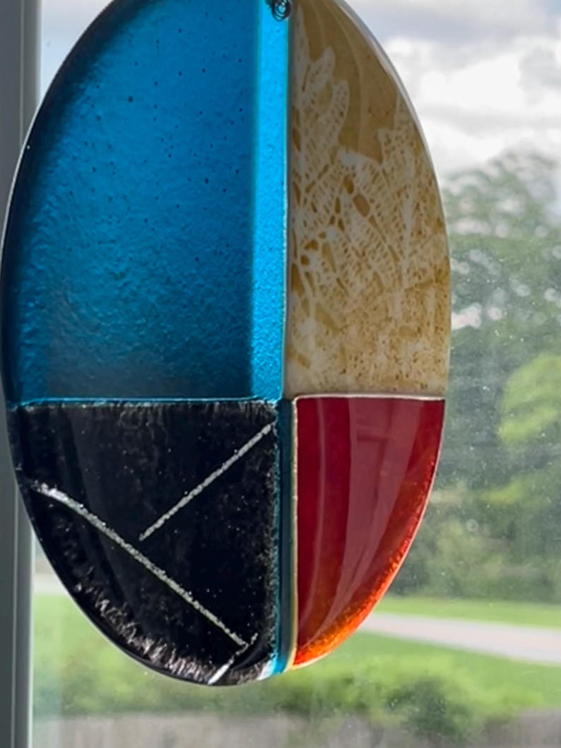 Fused Glass Deco Circle - Etsy