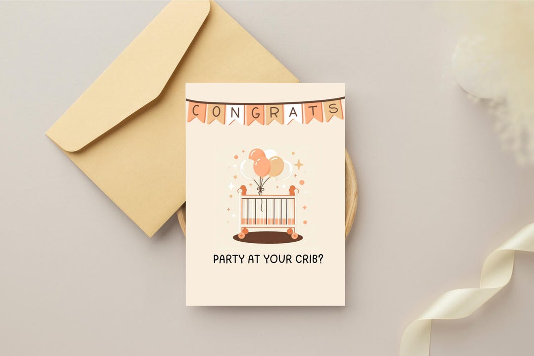 Cute party at My Crib Digital Download Punny 5x7 It's A Girl Pink Baby ...