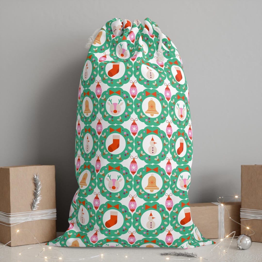 Christmas Sack, Holiday Gift Bag, Santa Sack, Festive Present Holder ...