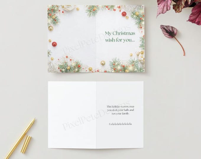 Funny Christmas Greeting Card W/ Envelope (1 Card) Merry Christmas ...