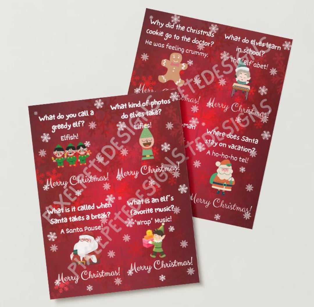 Christmas Joke Cards Digital Download - Etsy